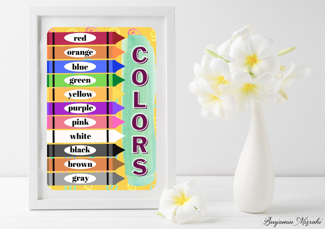 Colors Educational Print, Crayon Colors Poster, Printable Wall Art ...