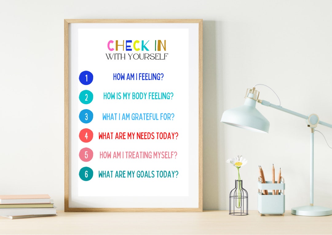 Daily Check-in Poster Check-in With Yourself Poster Self - Etsy