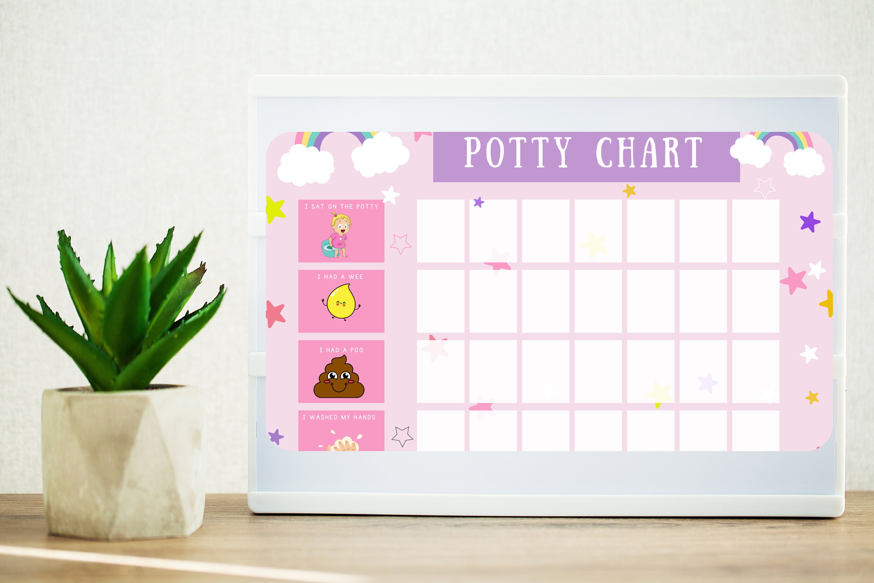 Rainbow Potty Training Chart for Kids Toilet Training Chart - Etsy