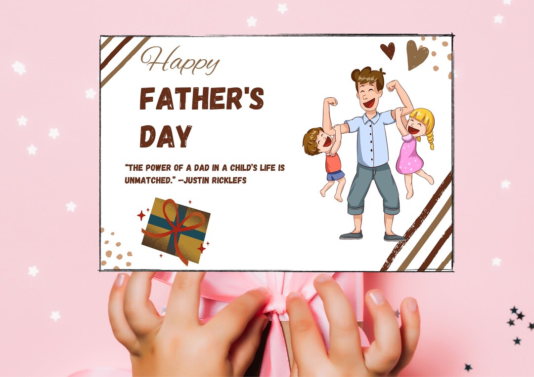 Happy Father's Day Digital Printable, Instant Download, Greeting Card ...