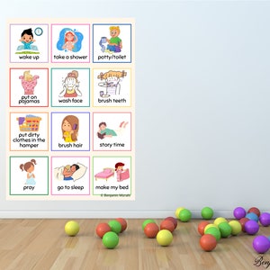 Kids Daily Routine Cards I Visual Schedule Cards Toddler Preschooi ...