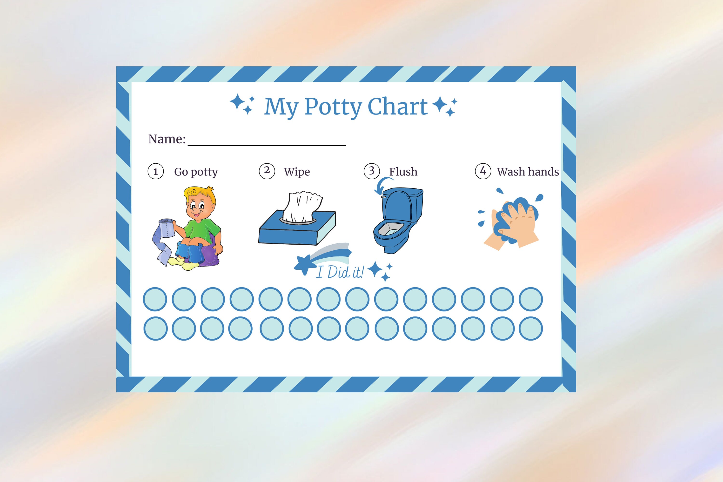 Potty Training Chart Step by Step for Girls and Boys Toilet - Etsy