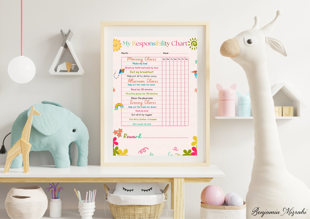 Kids Chores Rewards Printable Responsibilities Chart Chore Chart for ...