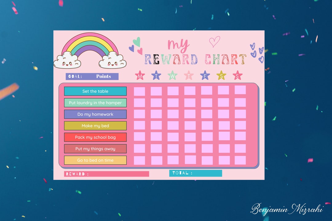 Kids My Rewards Chart Monday to Sunday Printable Prize Reward Chart for ...