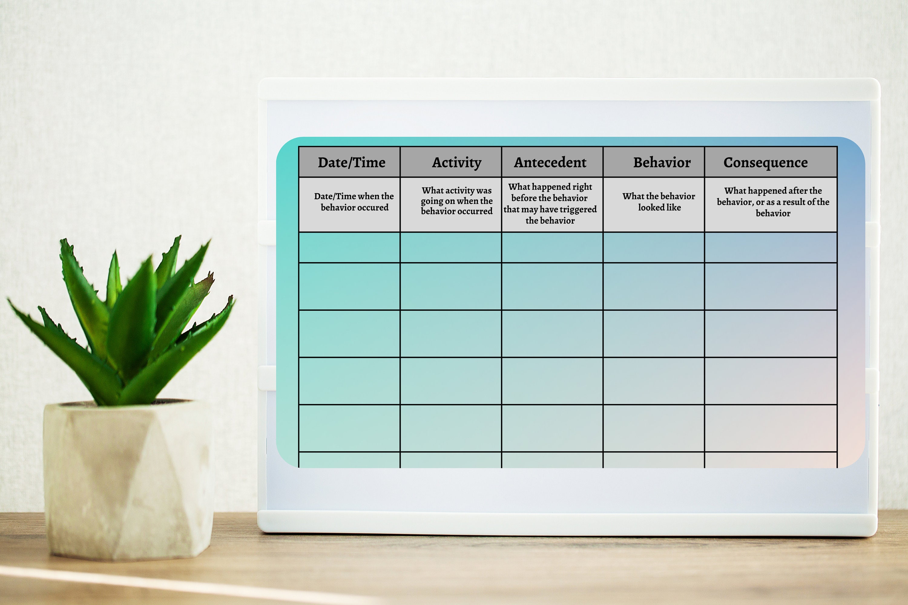 Kids ABC Chart Form Printable Editable Behavior Consequence Chart Form ...