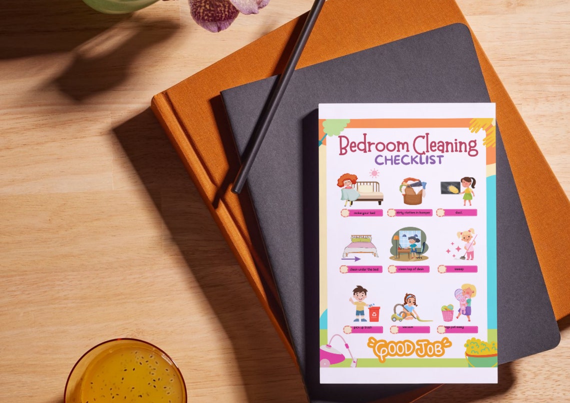 Printable Bedroom Cleaning Checklist for Kids, Clean Room Checklist ...