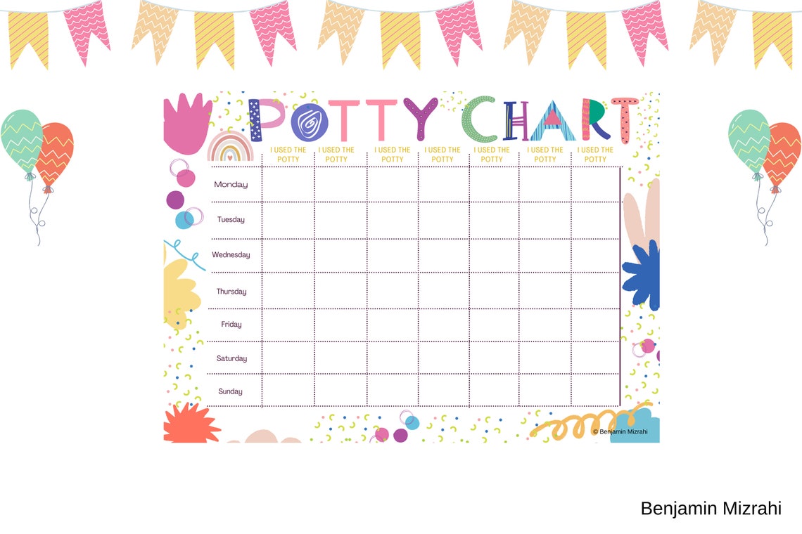 Potty Training Chart for Toddlers, Preschoolers and Kids Toilet ...