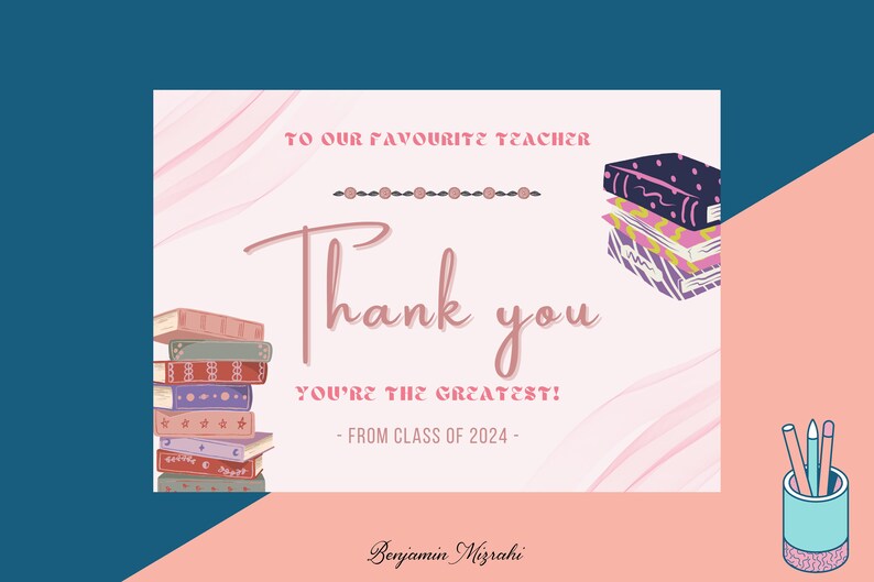 Teacher Thank You Card Printable, Thank You Teacher Appreciation Card ...
