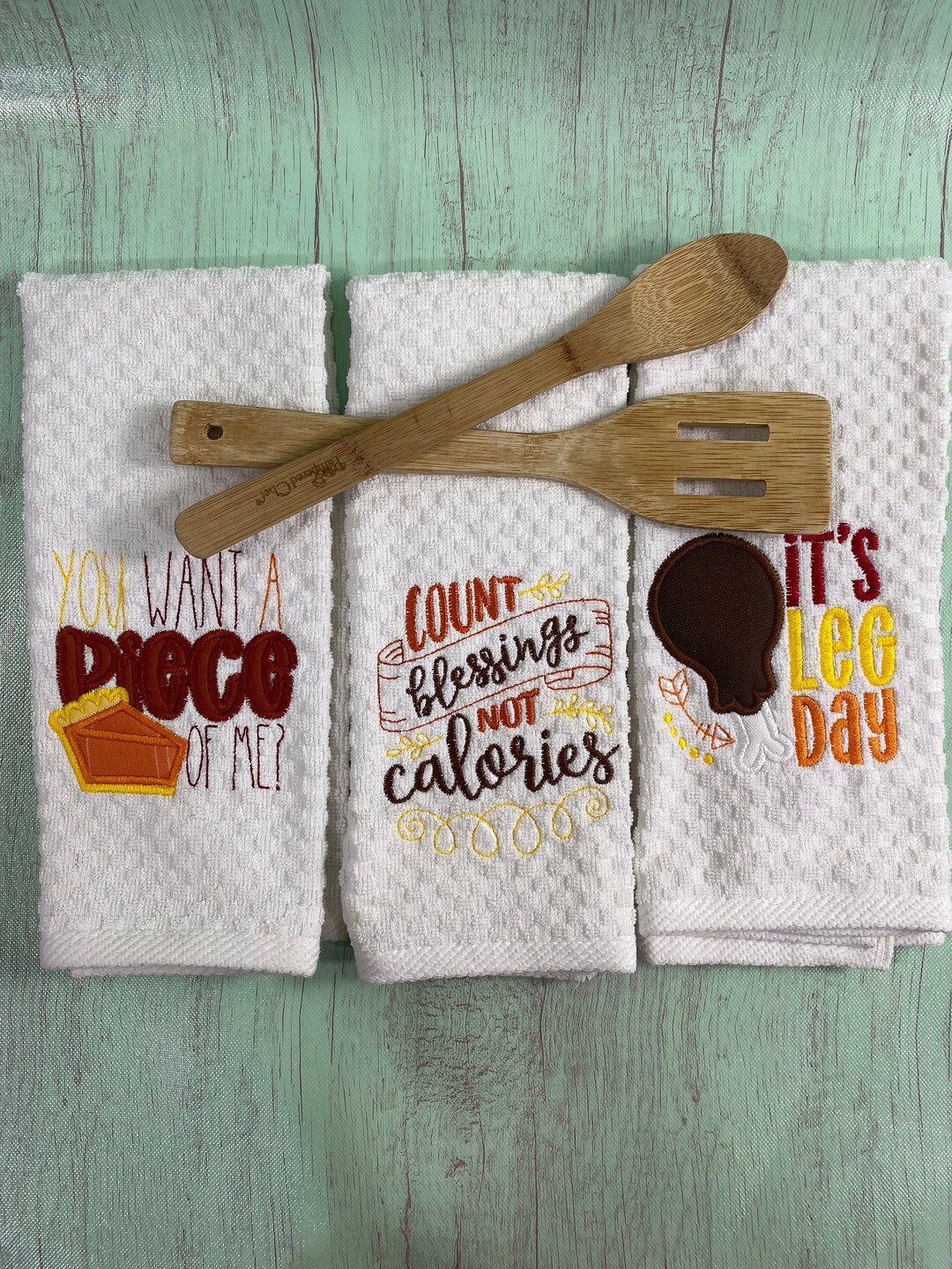 Embroidered Dish Towel, Fall Kitchen Towel Set, Daily Kitchen Towel ...