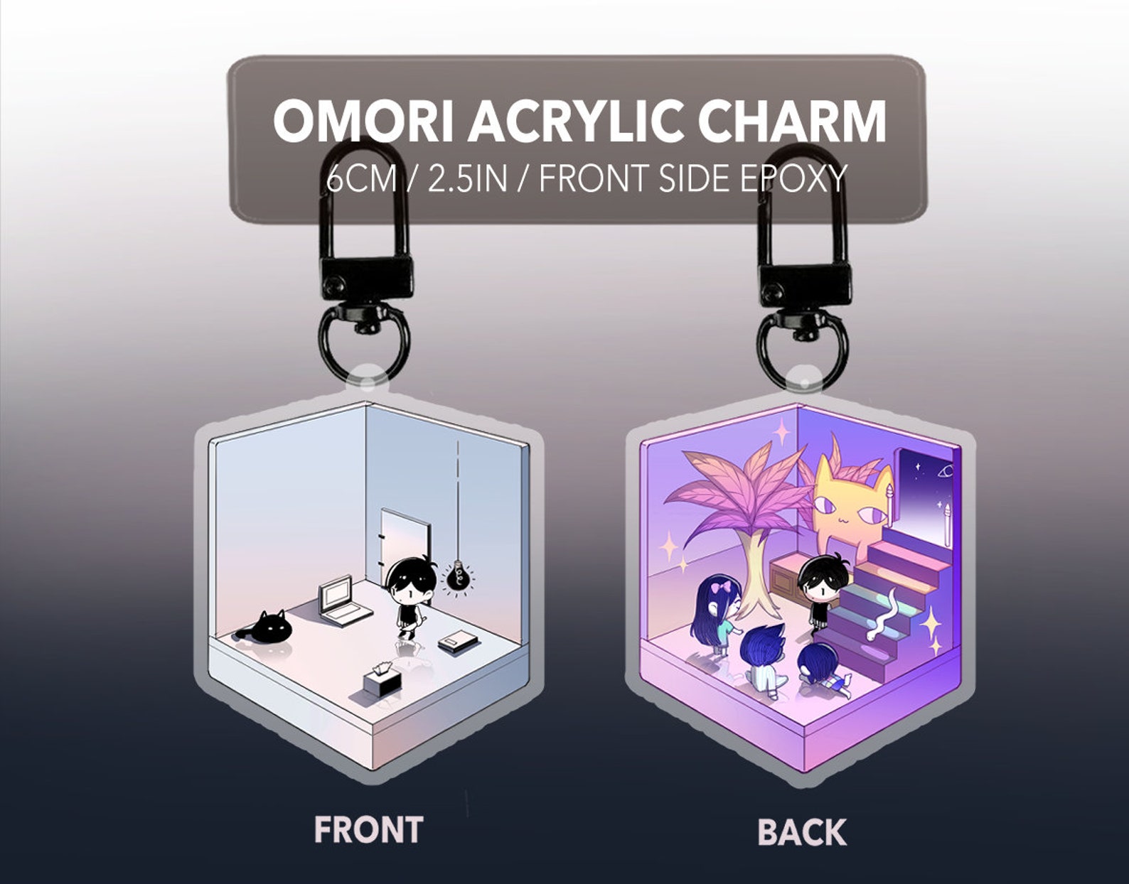 OMORI Game White Space Head Space Diorama Acrylic Charm - Etsy