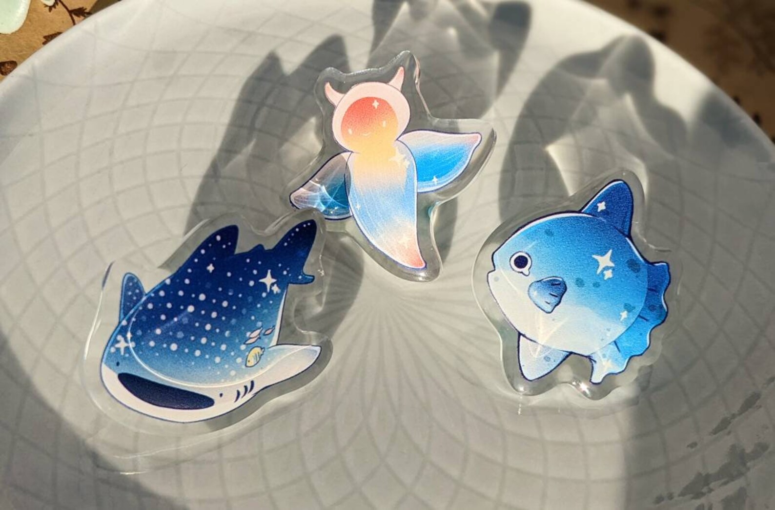 Ocean Creatures Whale Shark Sea Angel Mola Mola Sun Fish 1.6in - Etsy