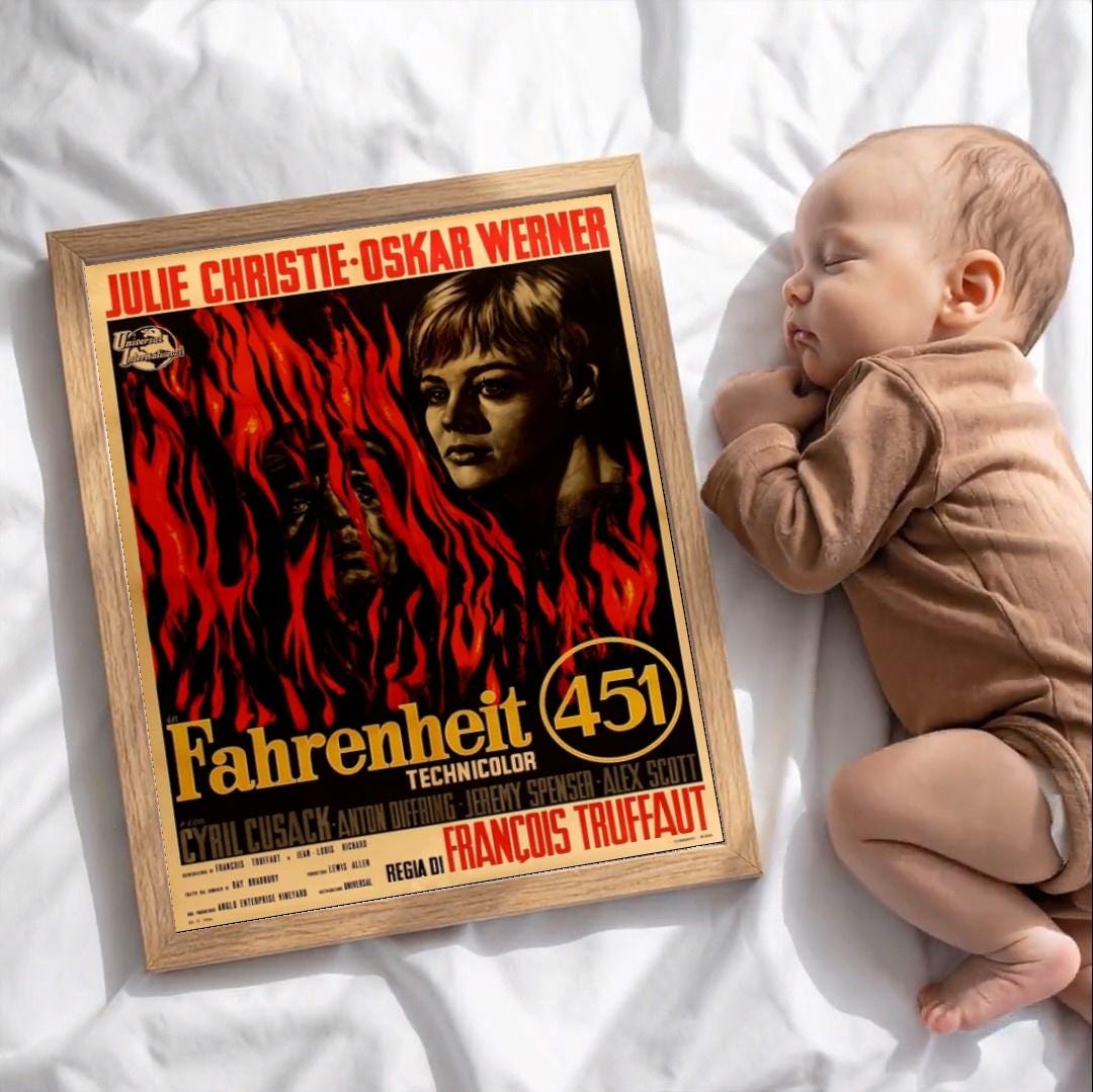 Fahrenheit 451 Movie Poster 1966 Vintage Retro Scifi Film Art Print ...