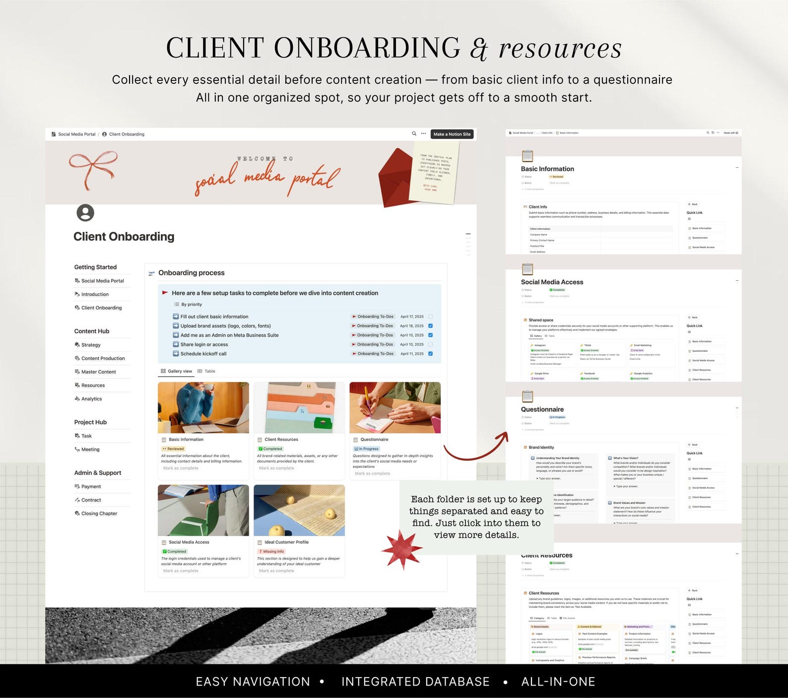 Notion Template: Social Media Manager Client Portal, Content Planner ...