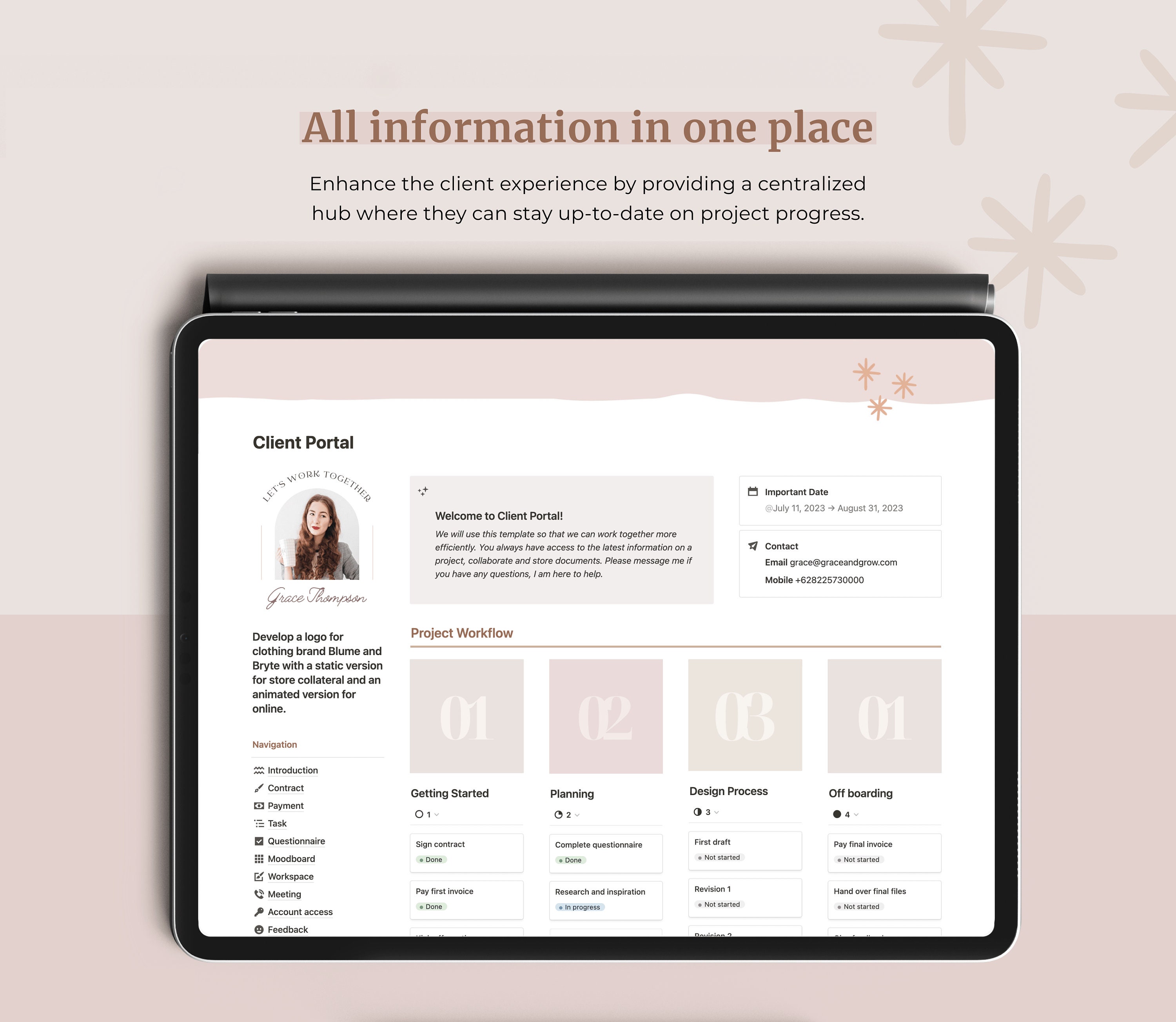 Notion Template Client Portal Notion Client Dashboard - Etsy Australia