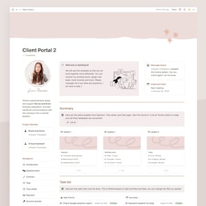 Notion Template Client Portal 2, Time Tracker for Freelancer, Virtual Assistant, Project ...