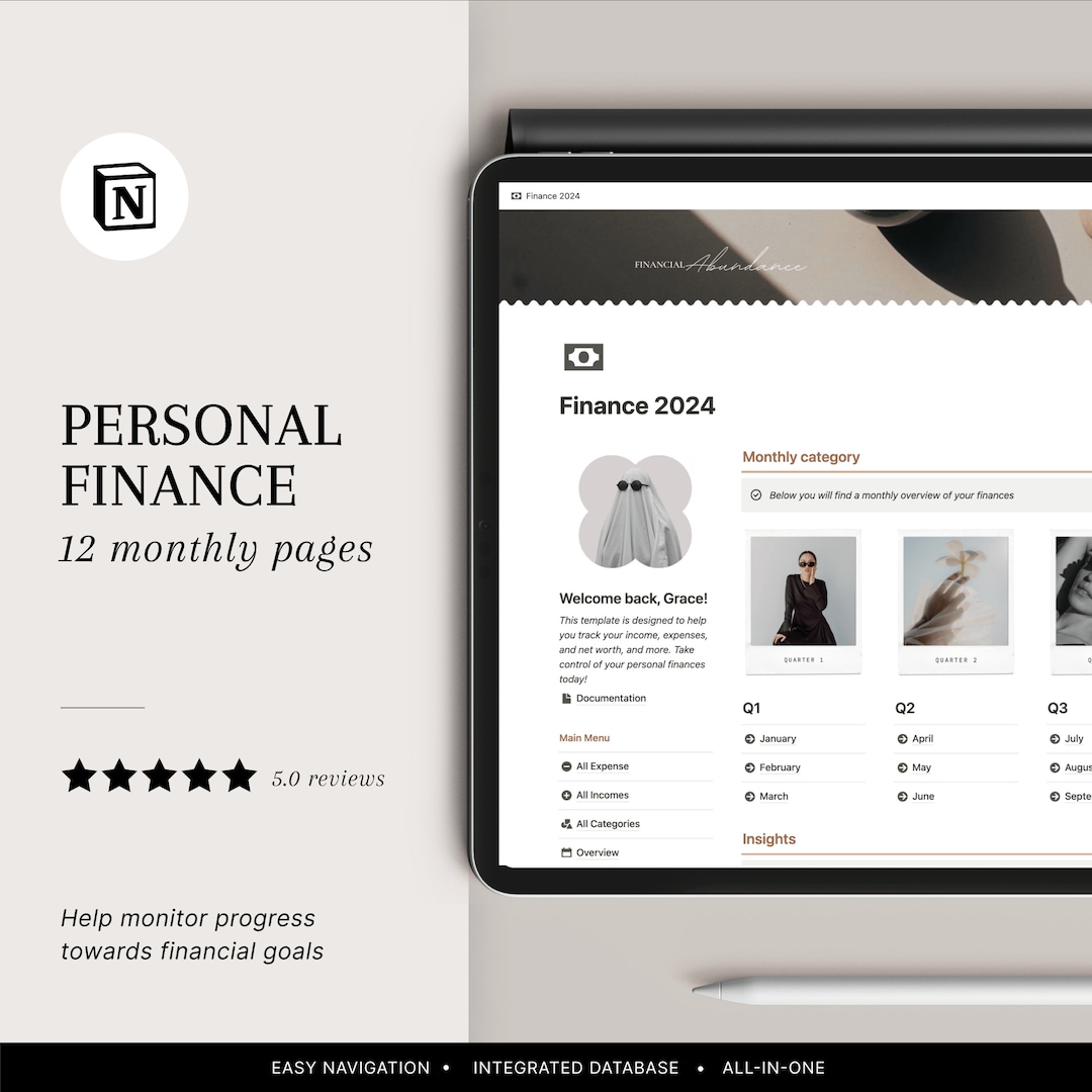 Notion Template Financial Planner Monthly Budget Tracker Personal ...