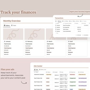Notion Template Instagram Content Planner Notion Social Media - Etsy