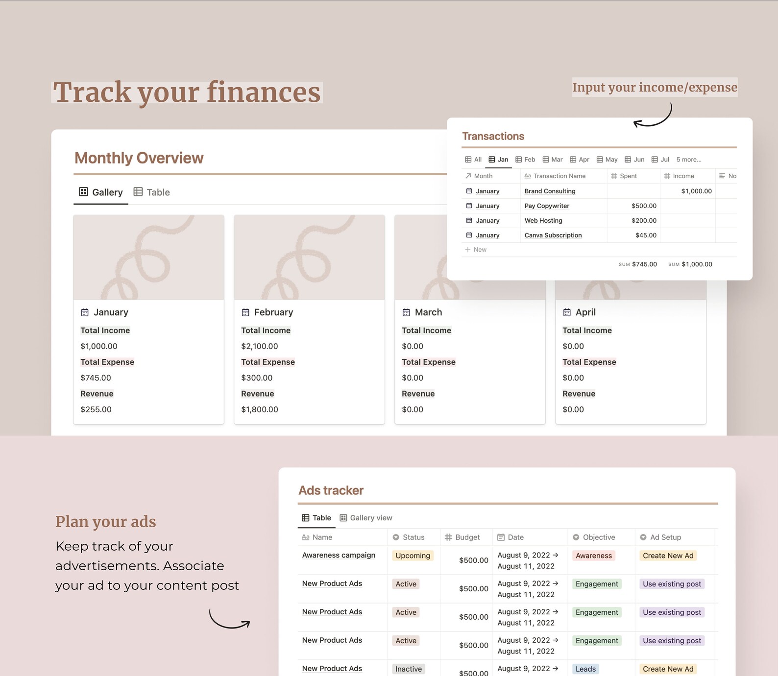 Notion Template Instagram Content Planner Notion Social Media - Etsy