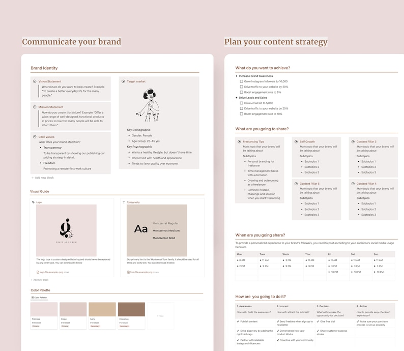 Notion Template Instagram Content Planner Notion Social Media - Etsy