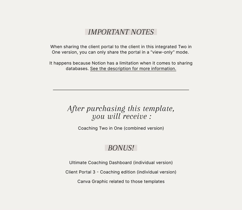 Notion Coaching Business Planner: Client Portal & Dashboard Template - Etsy