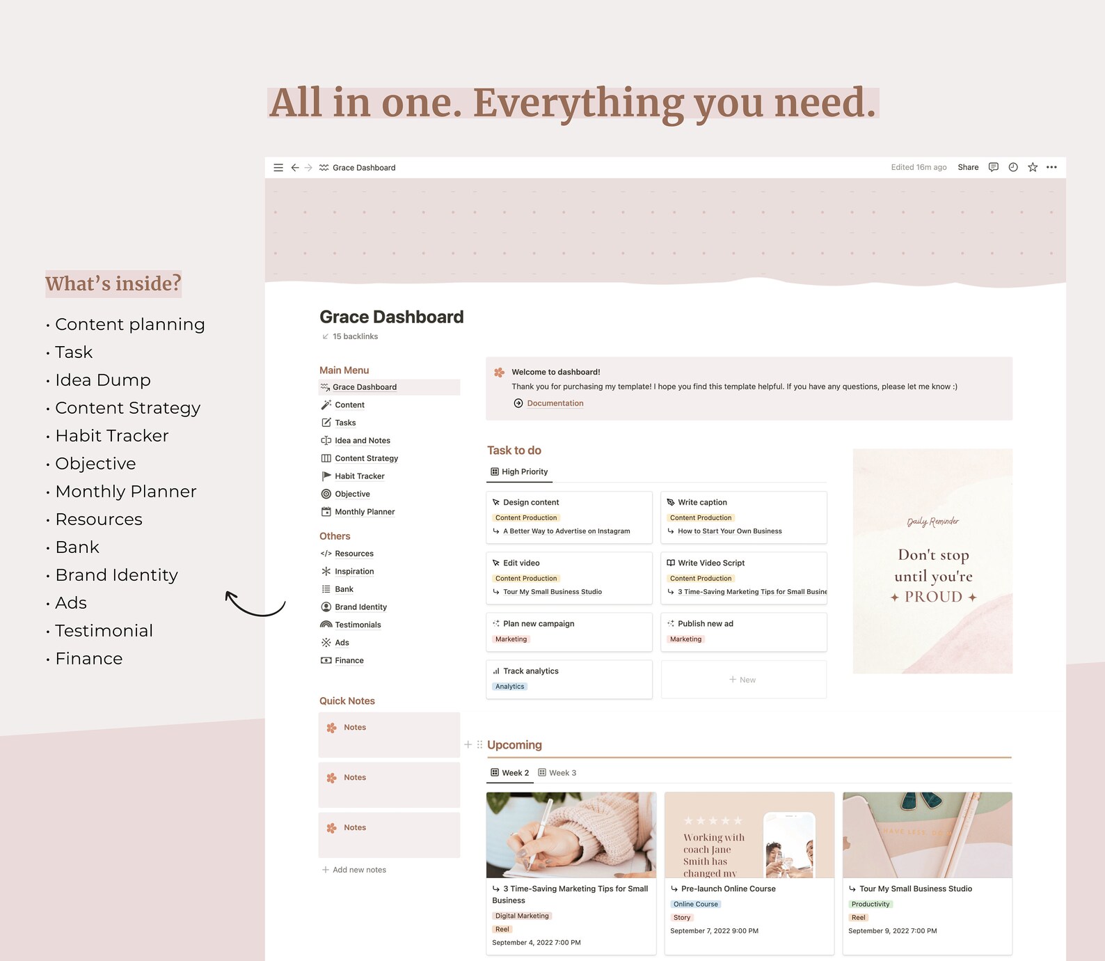 Notion Template Instagram Content Planner Notion Social Media - Etsy