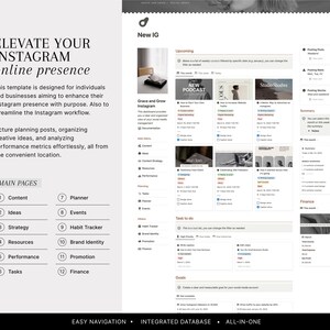 Notion Template Instagram Content Planner, Notion Social Media Planner ...