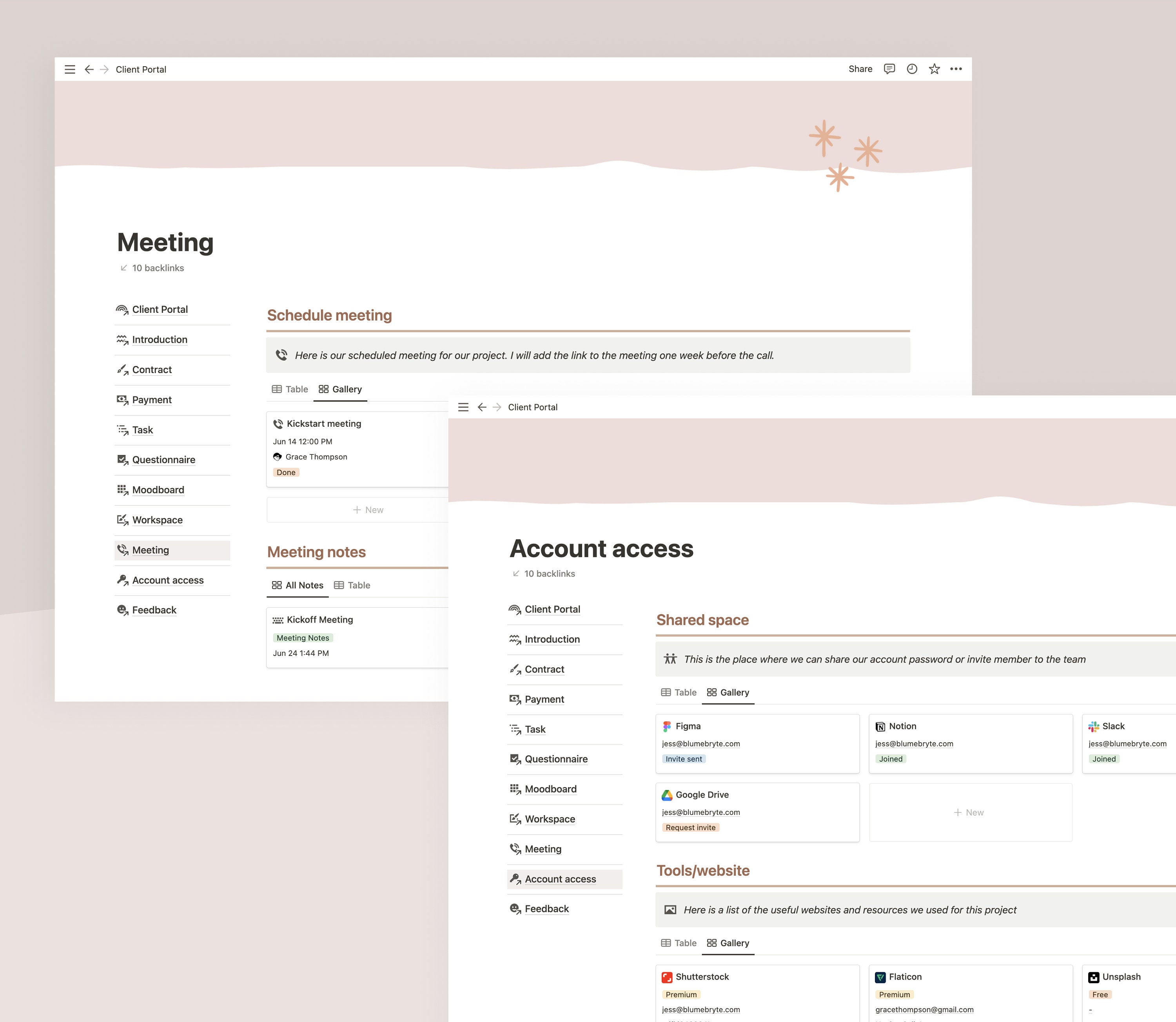 Notion Template Client Portal, Notion Client Dashboard, Project Management, Notion Client ...