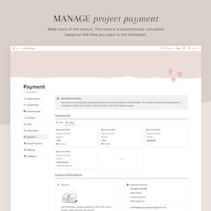 Notion Template Client Portal 2, Time Tracker for Freelancer, Virtual Assistant, Project ...