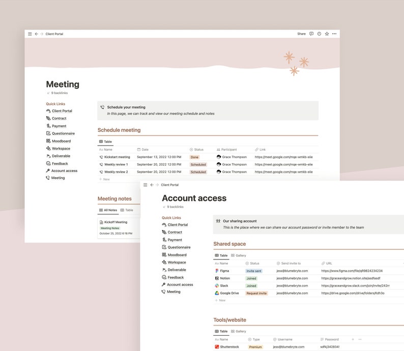 Notion Template Client Portal Notion Client Dashboard Etsy 8618