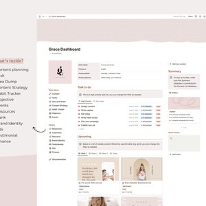 Notion Template Instagram Content Planner Notion Social Media - Etsy
