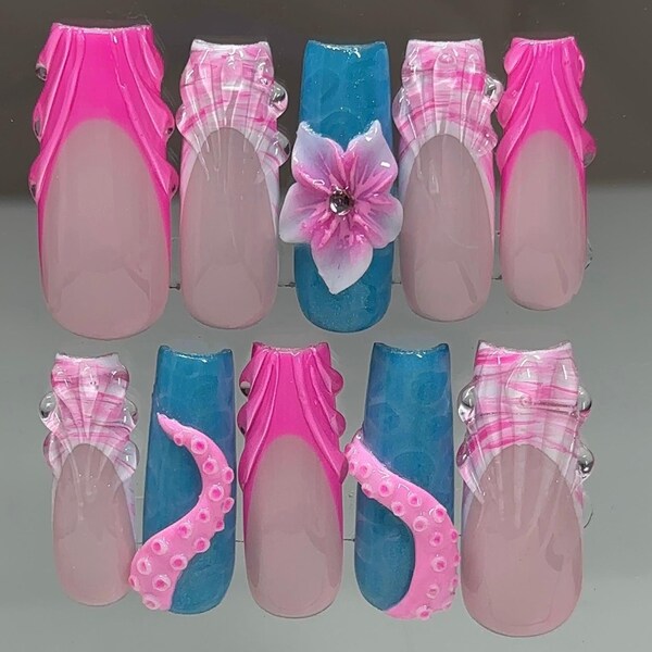 Octopus Nails - Etsy