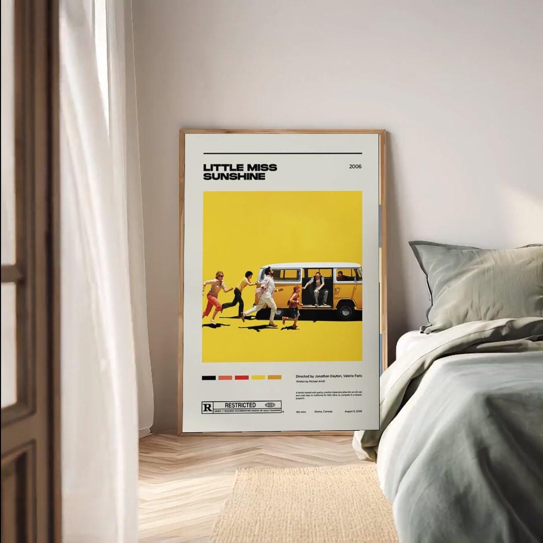 Little Miss Sunshine Poster Minimalist Mid Century Movie Print Custom ...