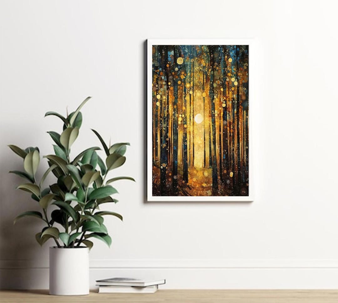 Gustav Klimt Print Sun Forest Trees Painting Klimt Exhibition Poster ...