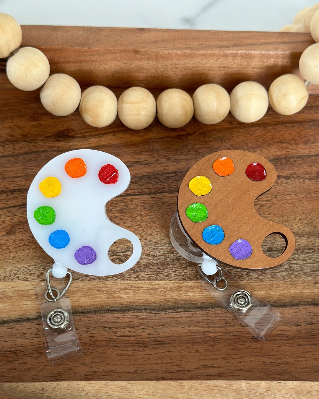 Hand-painted Paint Palette Badge Reel: Artist ID Holder - Etsy