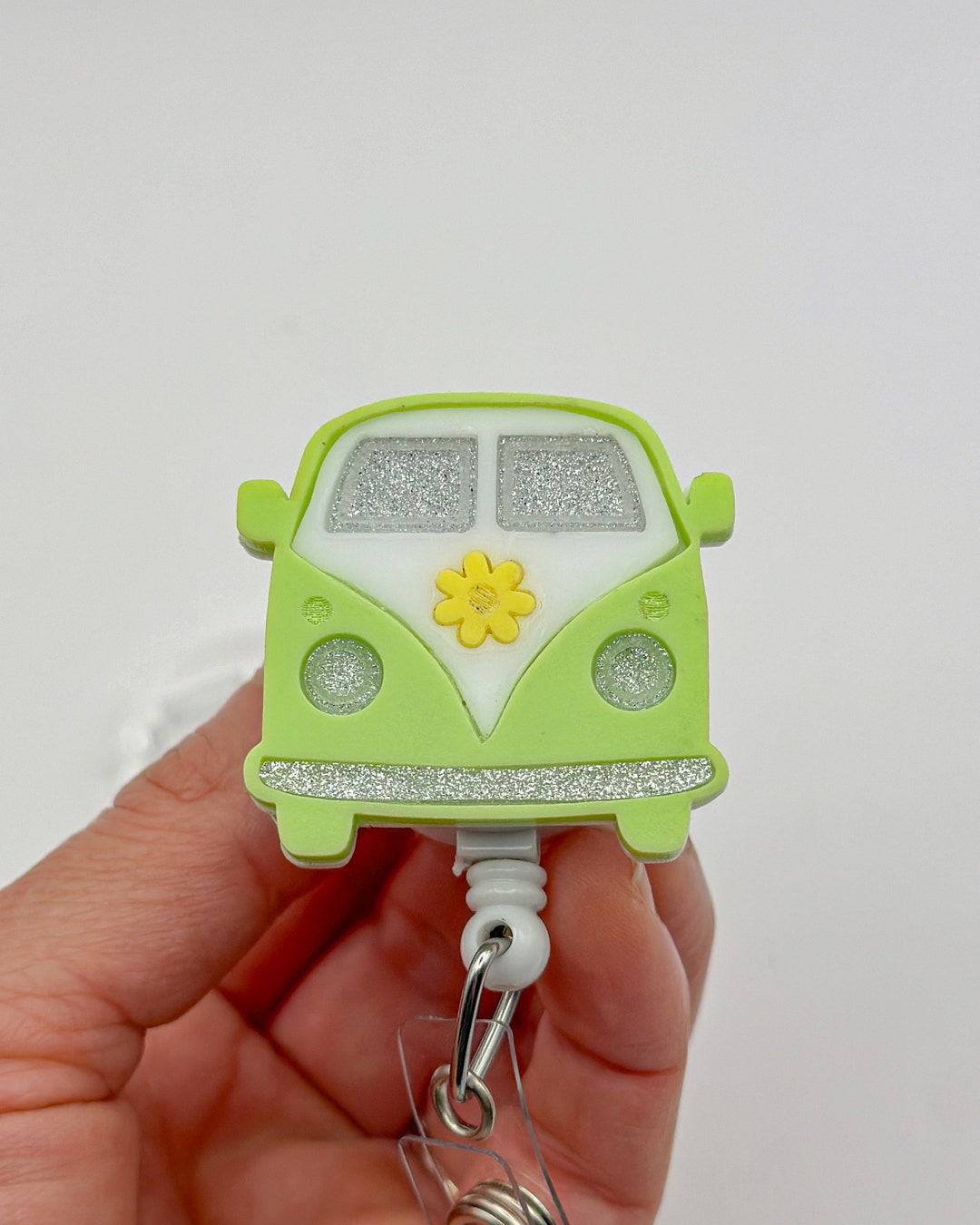 Green VW Bus Badge Reel Retractable ID Reel Badge Reel, Nurse Badge ...