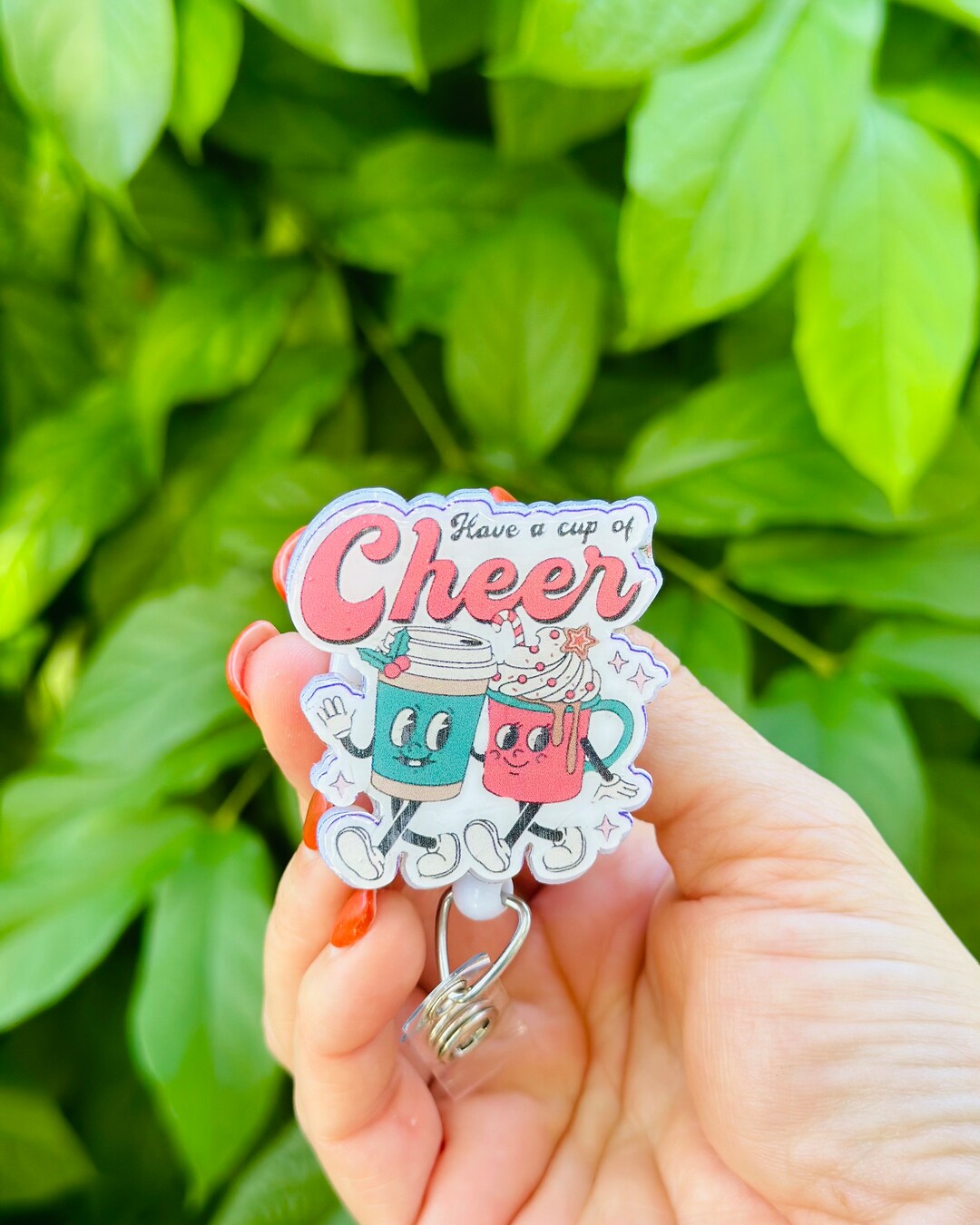 Have a Cup of Cheer Vintage Badge Reel Retractable ID Badge - Etsy