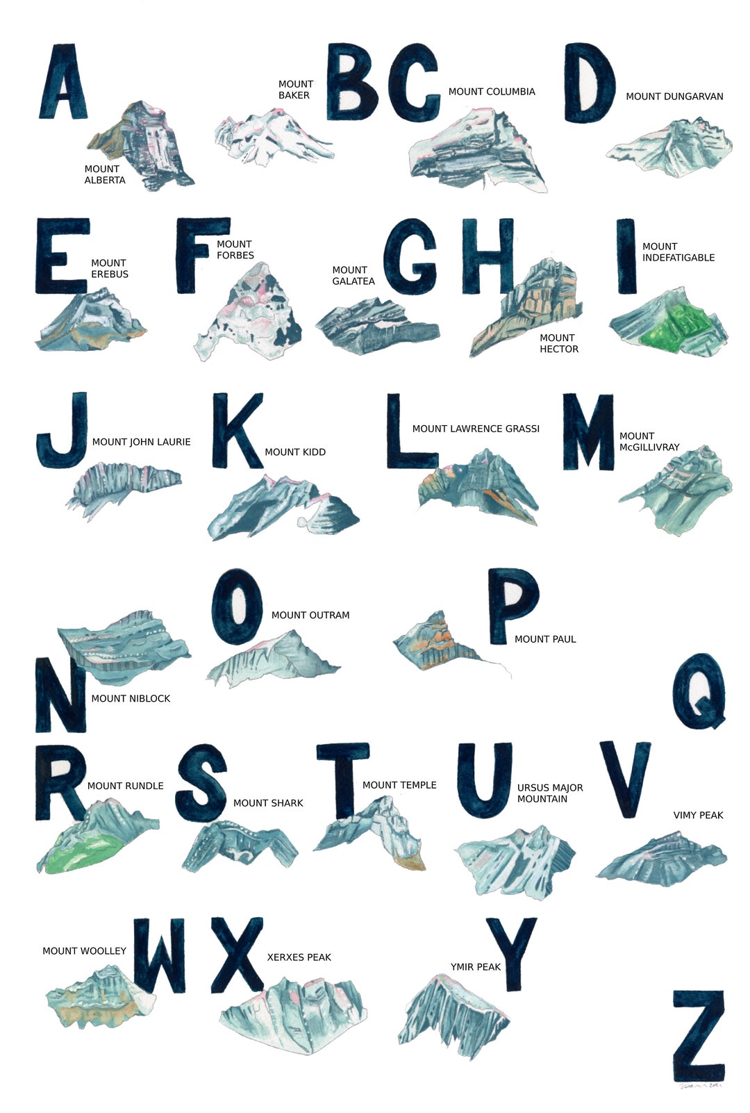 Mountain Alphabet - Etsy