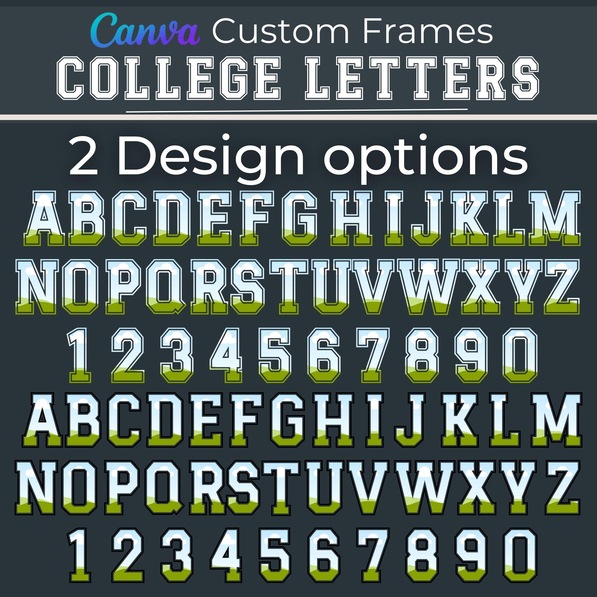 Canva Drag & Drop Frames in College Font | SVG POD / Print on Demand ...