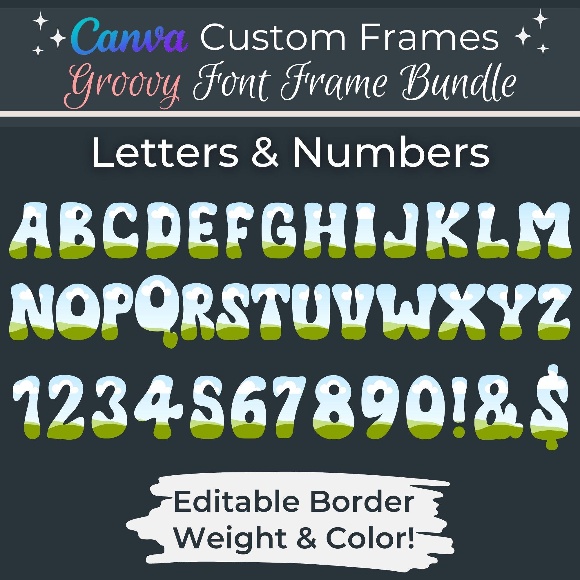 Groovy Canva Drag & Drop Frames Font | SVG POD / Print on Demand Tools ...