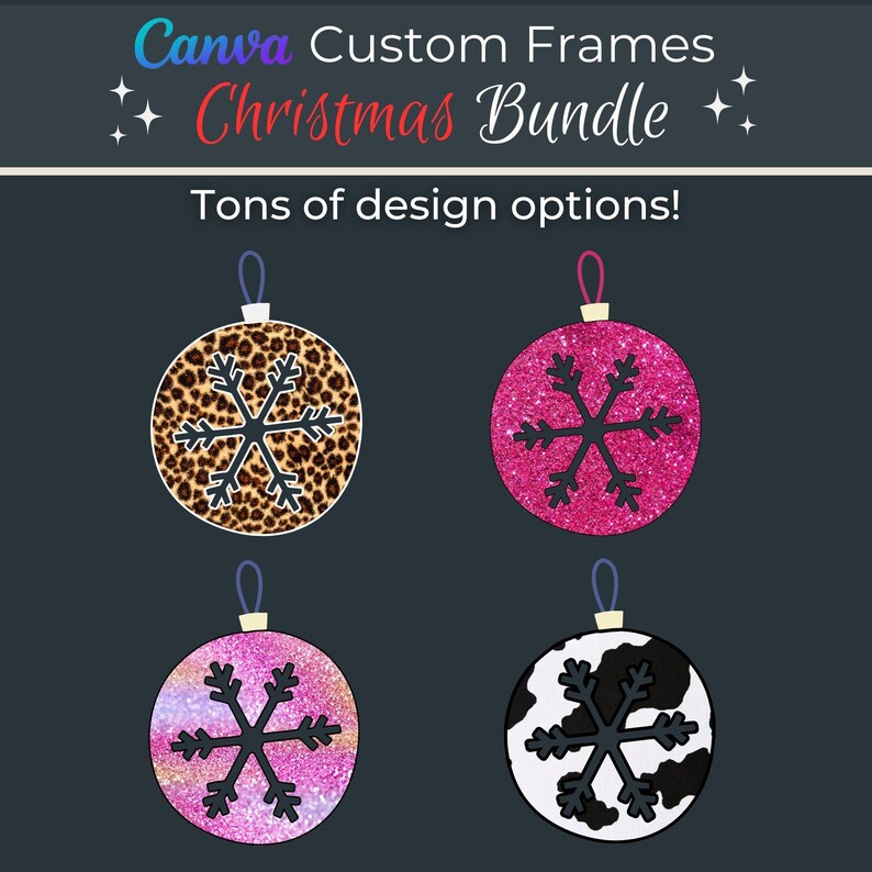 Canva Custom Frame Christmas Ornament Bundle | SVG POD / Print on ...
