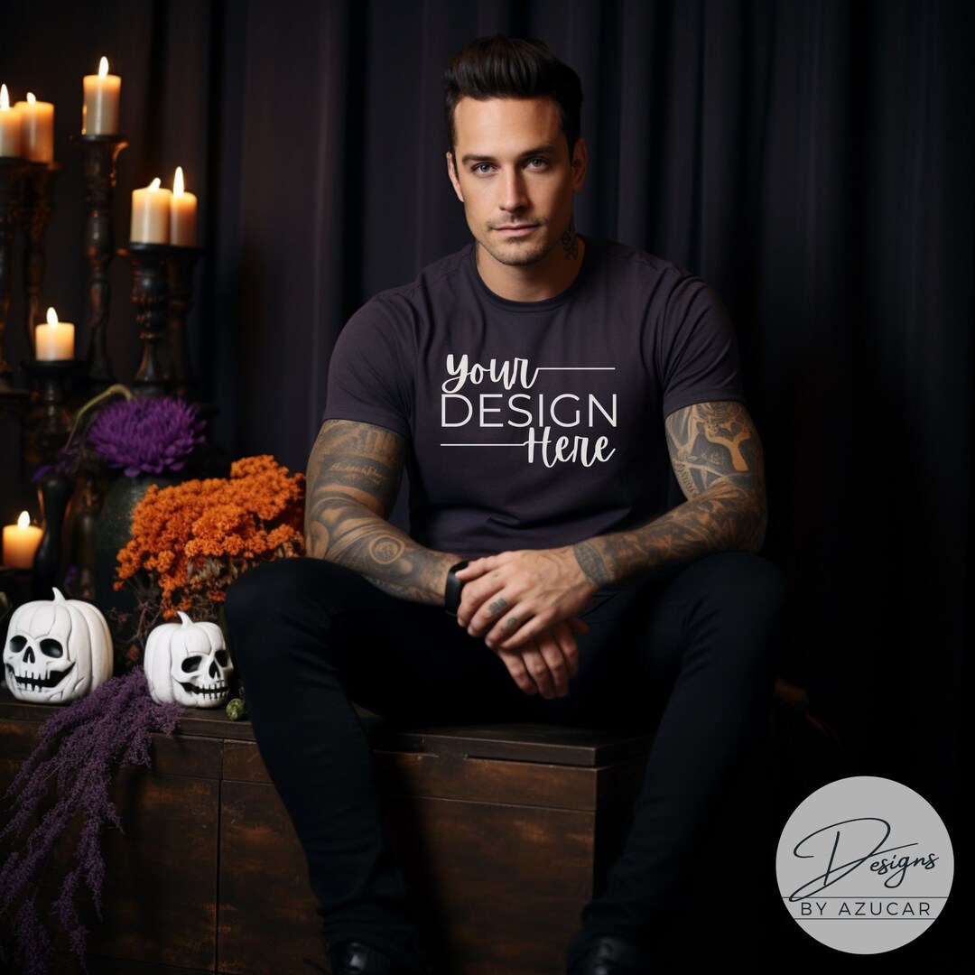 Goth Shirt Mockup Gildan 64000 T-shirt Black Bella 6004 Universal ...