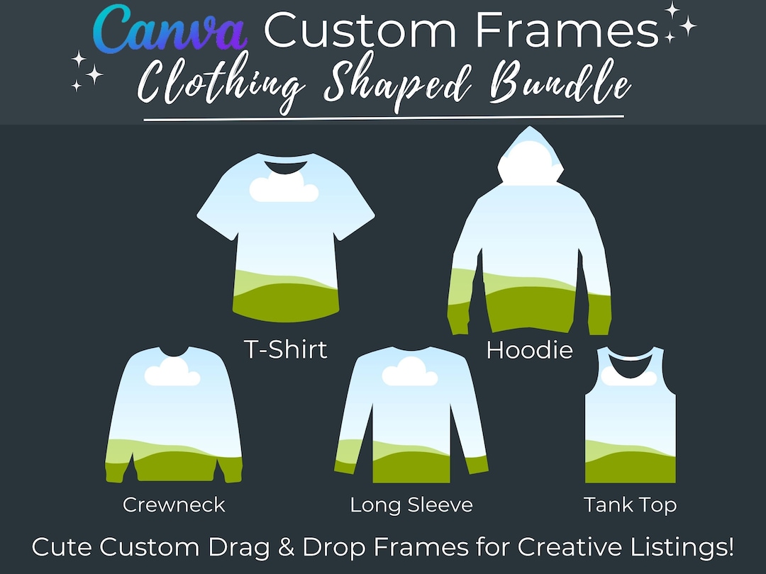 Canva Custom Frame Bundle - Clothing Shaped for | Great for POD / Print ...