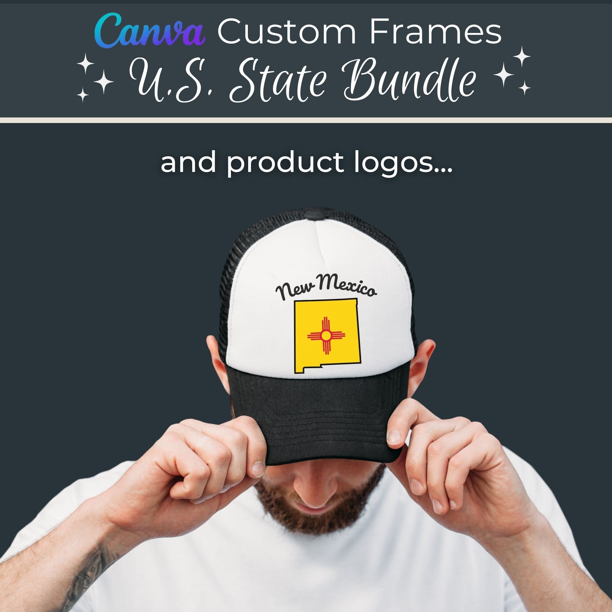 Canva Custom Frame Bundle State Shapes | SVG POD / Print on Demand ...