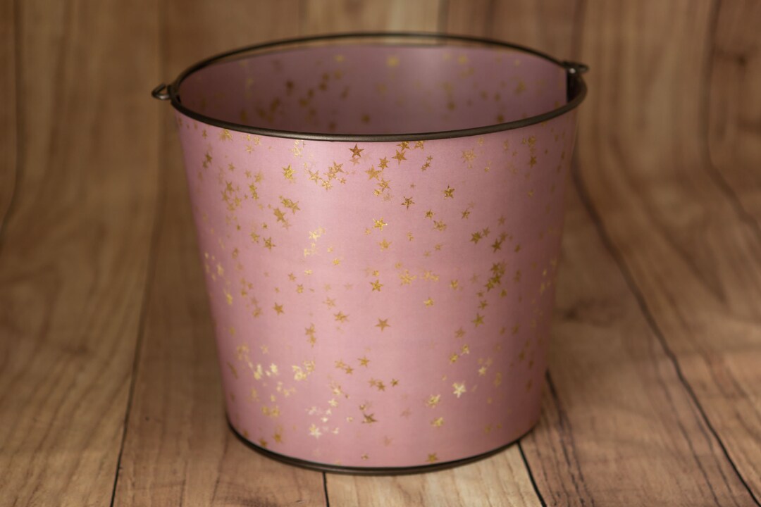 Printable Bucket Wrap, Pink With Gold Stars Photo Prop for Newborn ...