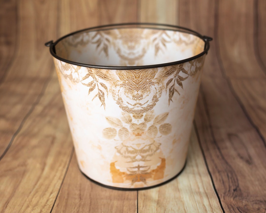 Printable Bucket Wrap, Bush Pink and Gold Newborn Photography Prop ...