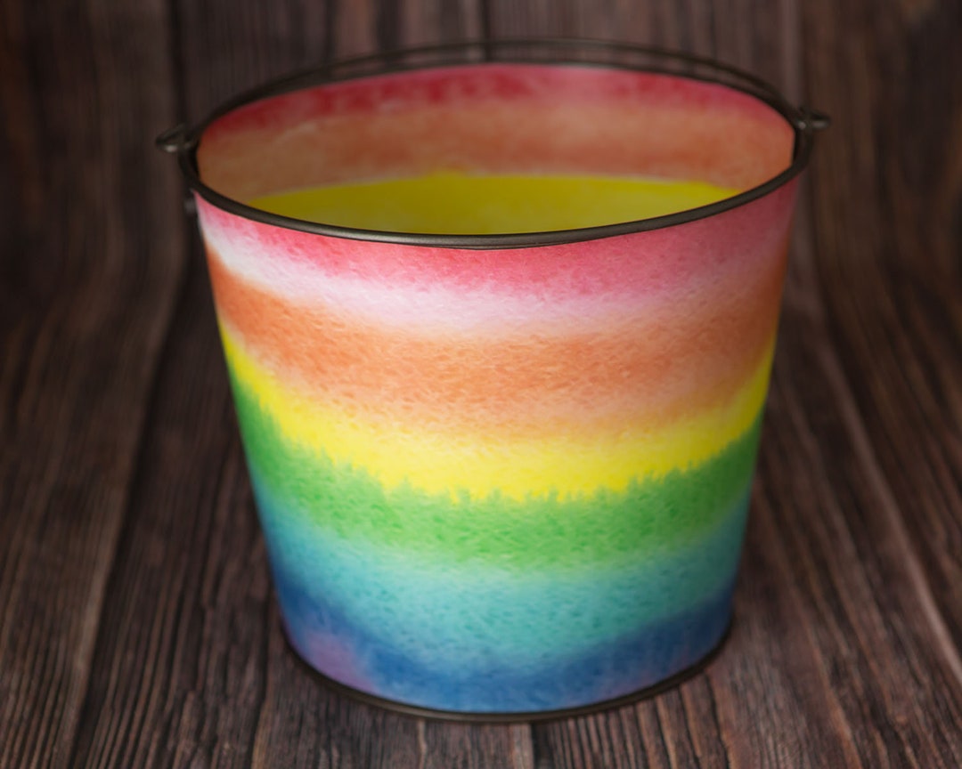 Rainbow Printable Bucket Wrap Photo Prop for Newborn Photography ...