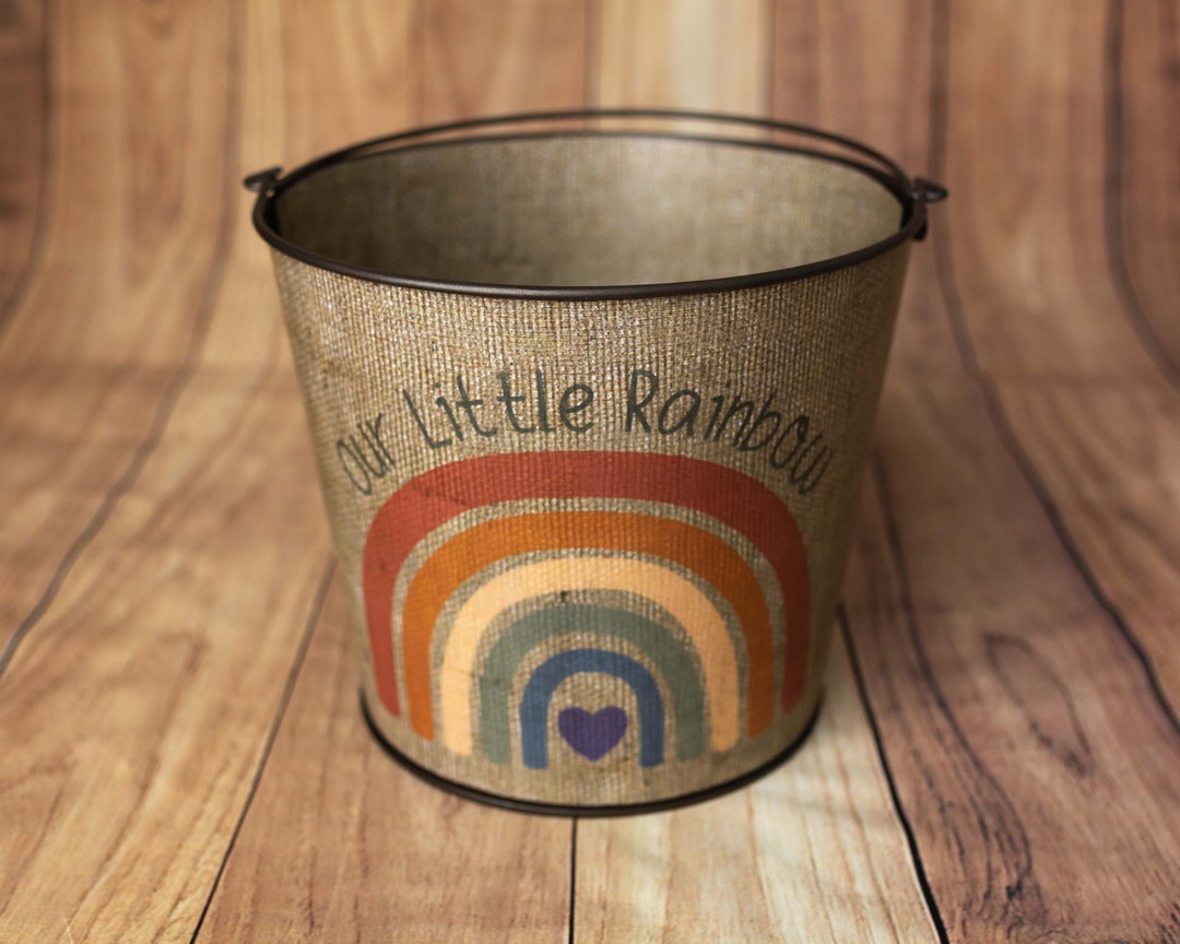 Burlap Rainbow Printable Baby Bucket Wrap Photo Prop for Newborn ...