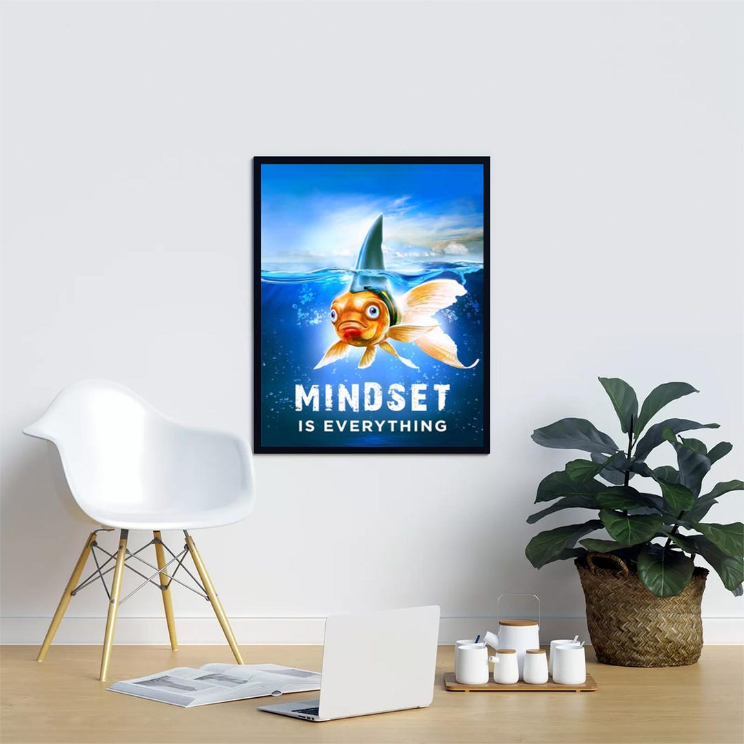Shark Mindset Posters Motivational Quote, Home Decoration for Those Who ...