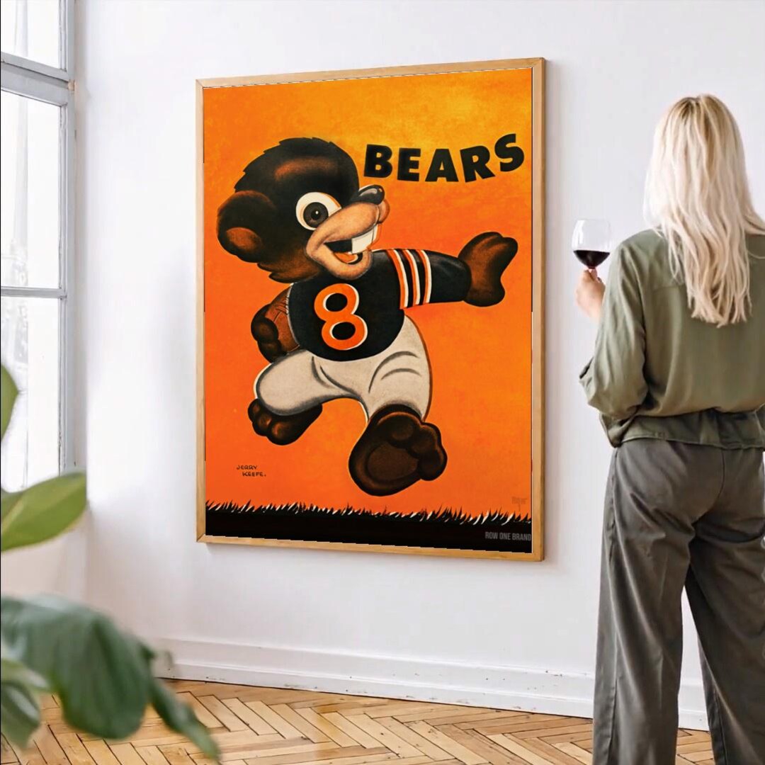 Vintage Chicago Bears Cartoon Illustration Jerry Keefe Inspired - Etsy