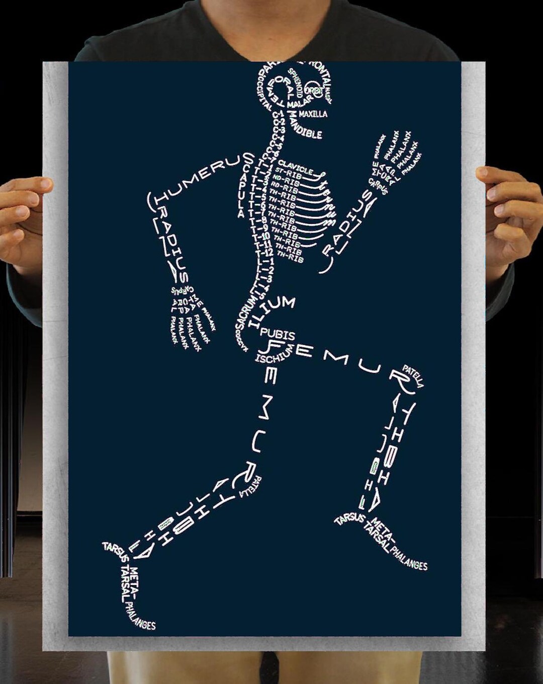 Chiropractic Memes Running Skeleton Png 16x24 - Etsy